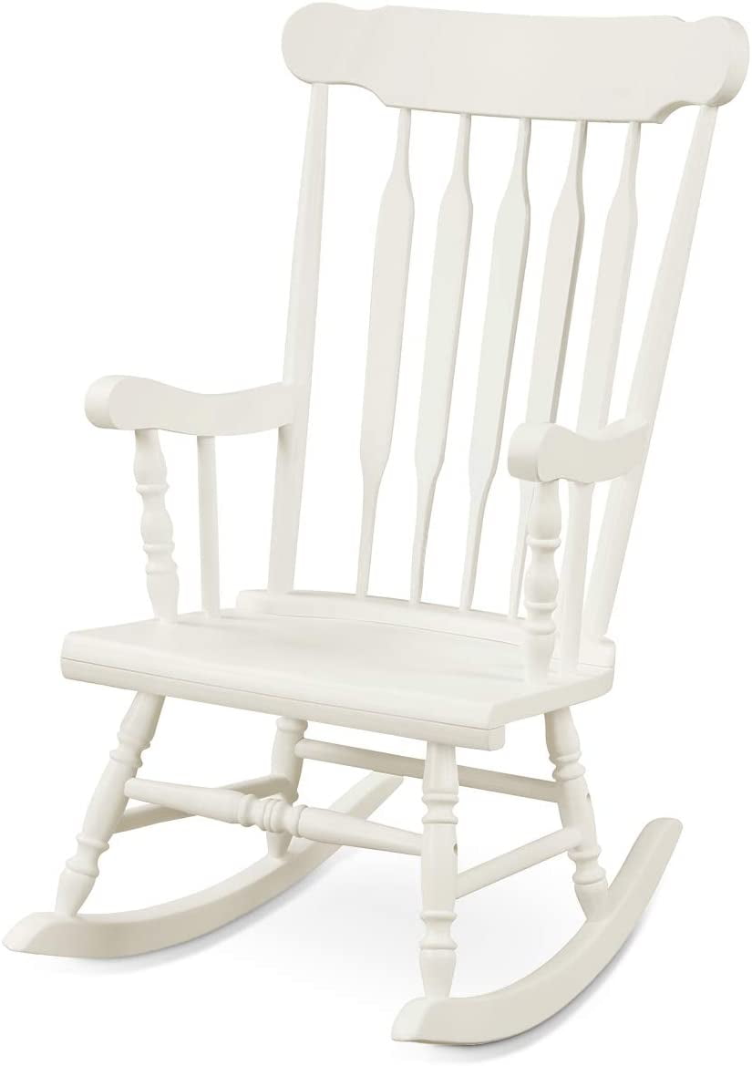 Outdoor Wood Rocking Chair - S Rocking Chair with Solid Rubber Wood ...