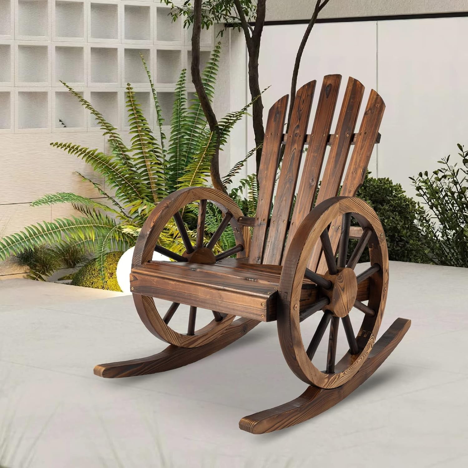 Outdoor Wood Rocking Chair Wagon - Outside Rocking Chair Rustic Front ...