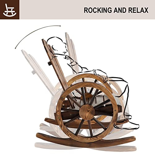 Outdoor Wood Rocking Chair Wagon - Outside Rocking Chair Rustic Front ...