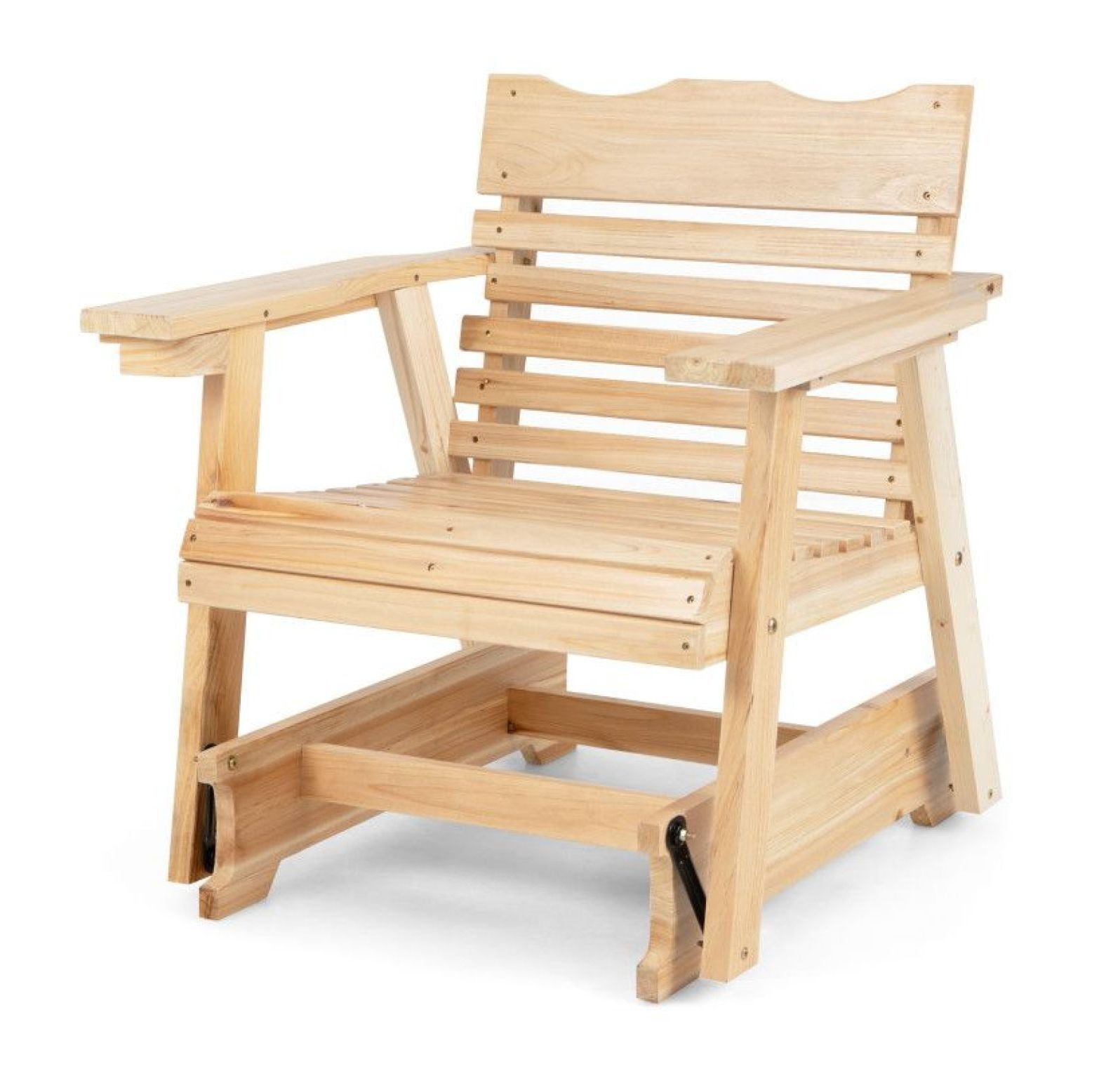 Outdoor Wood Rocking Chair with High Back and Widened Armrests ...