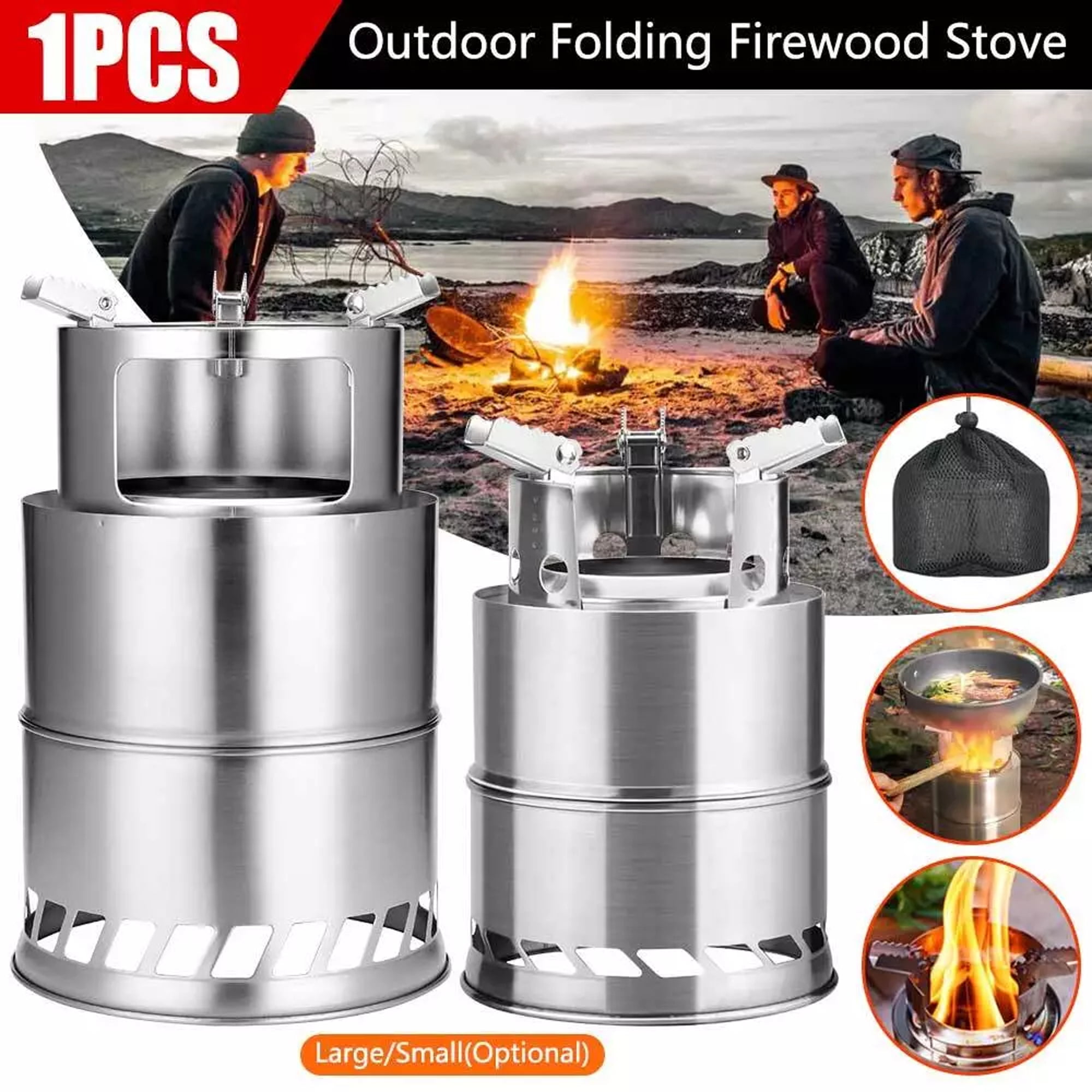 Outdoor Wood Stove Backpacking Portable Survival Wood Burning Camping ...