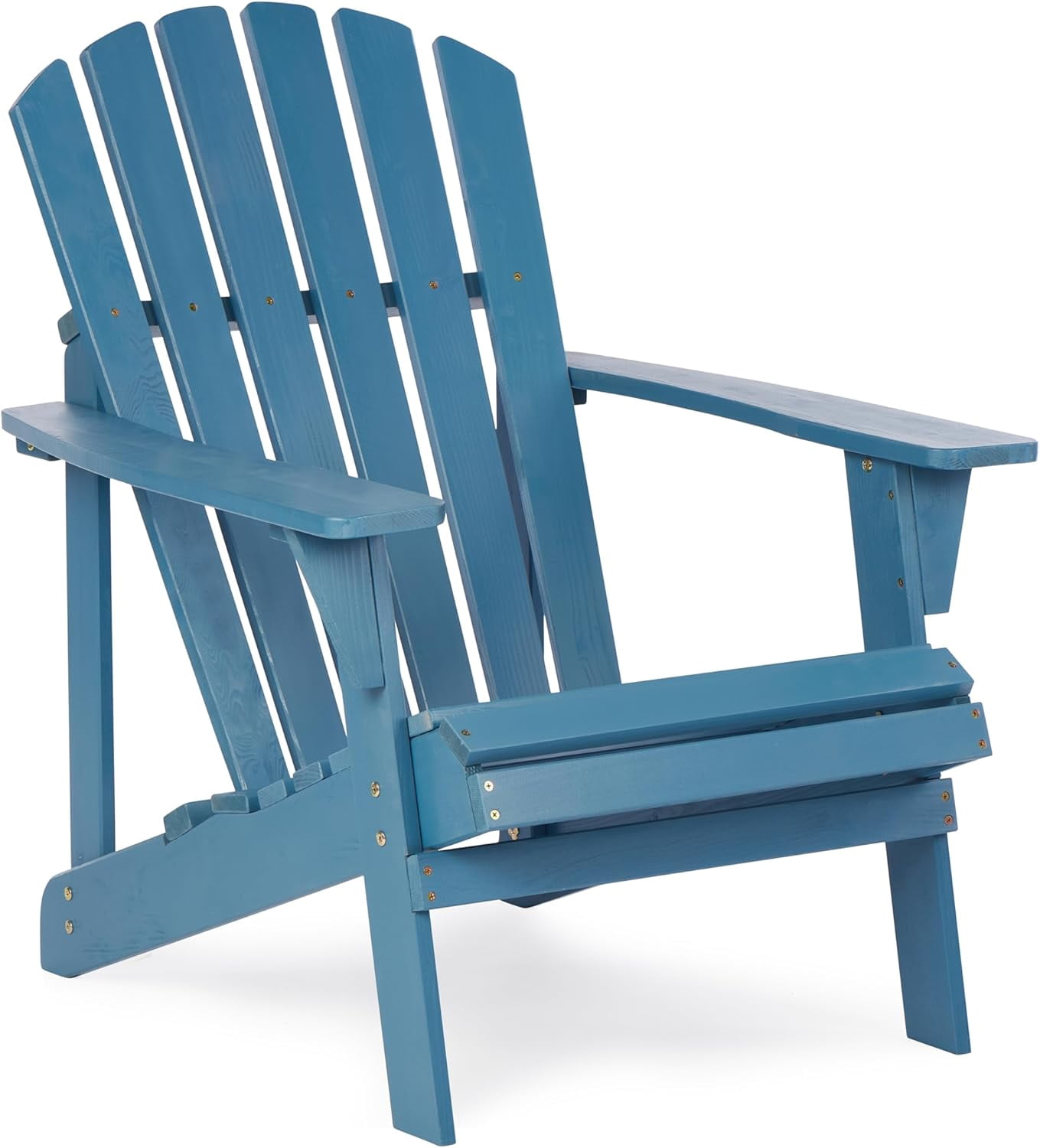 Outdoor Wooden Adirondack Chair with Pre-Assembled BackRest & SeatBoard ...