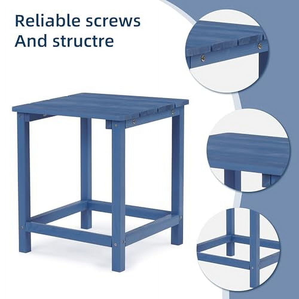 Outdoor Wooden Adirondack Patio Side Table, Cedar Wood Garden End Table ...