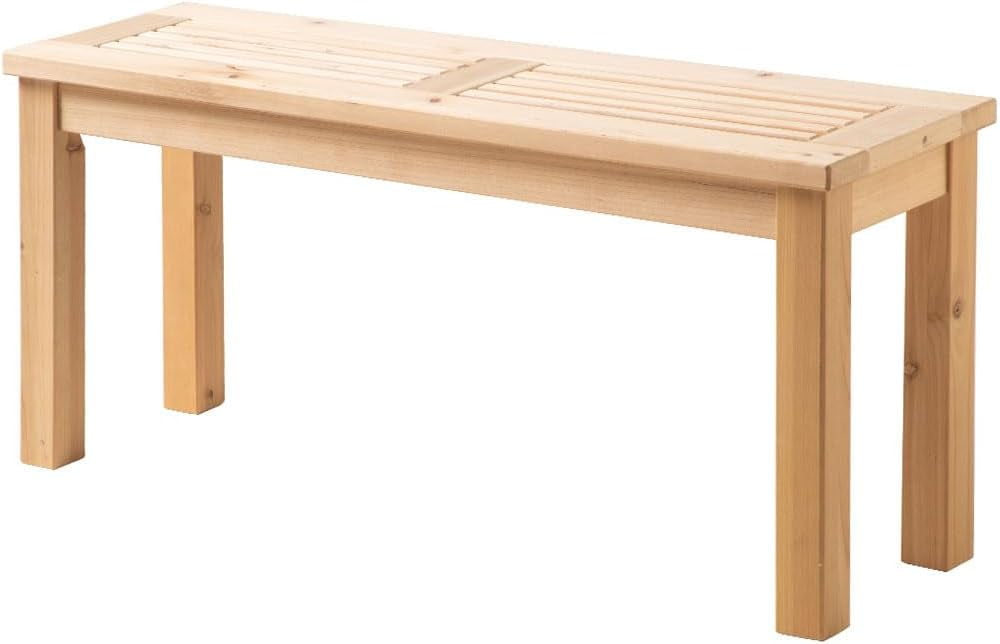 Outdoor Wooden Backless Porch Bench Rustic Style Cedar/Fir Wood Log ...