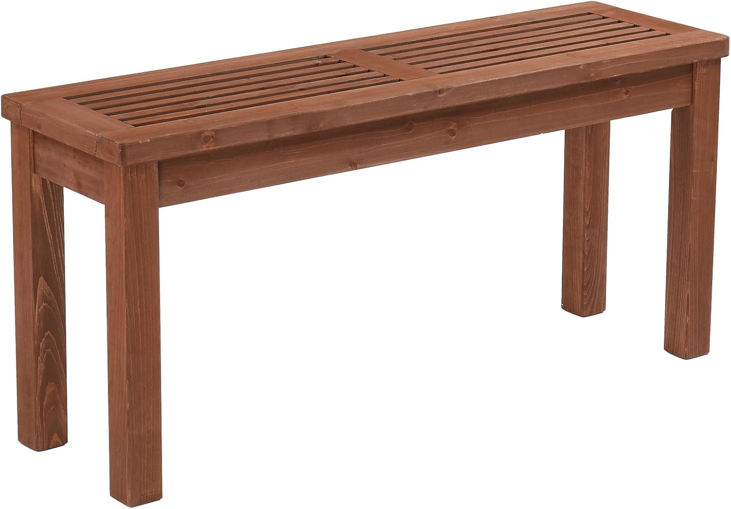 Outdoor Wooden Bench, 40” Porch Bench Outdoor Backless Garden Bench ...