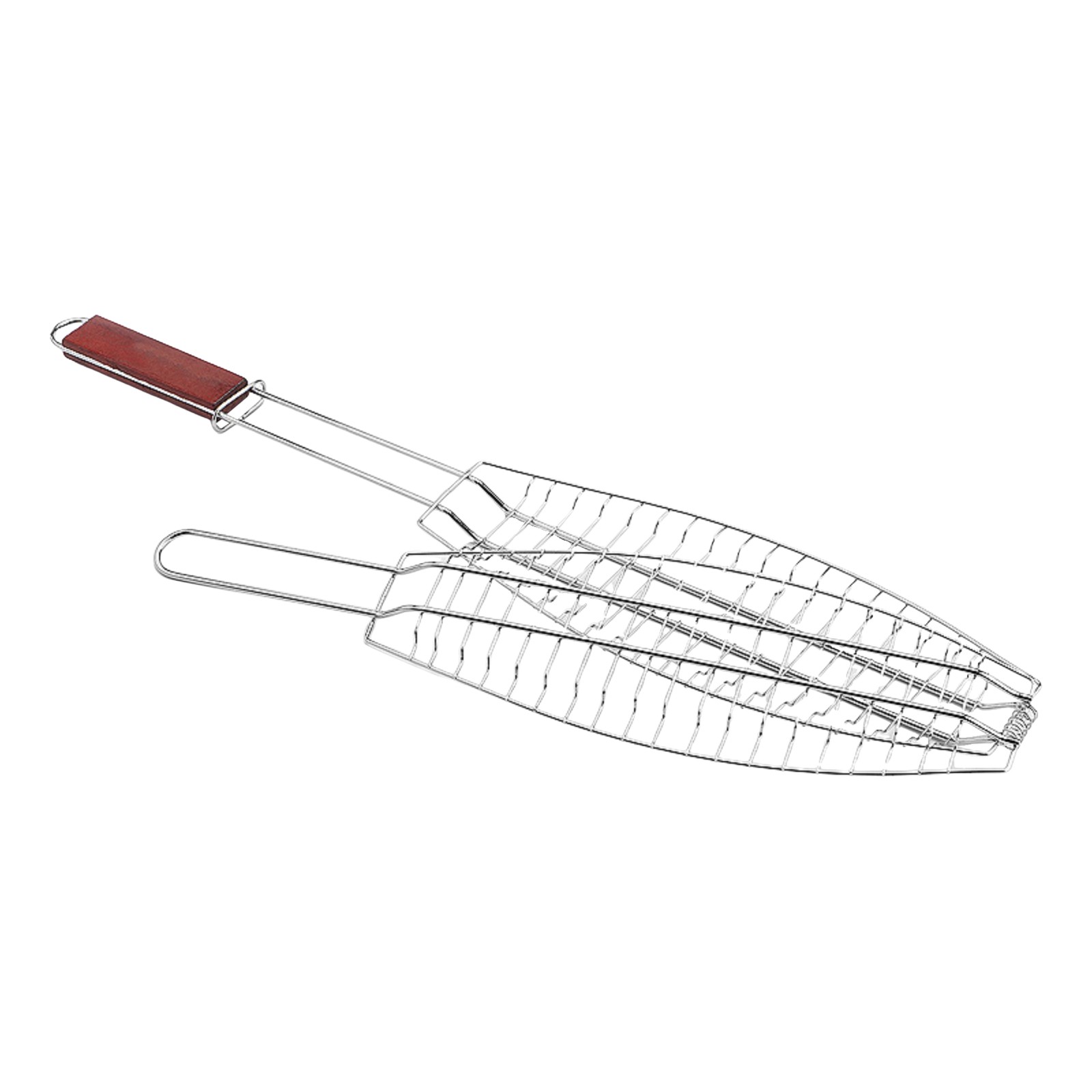 Outdoor Wooden Handle Single Fish & BBQ Grill Clamp Perfect For ...