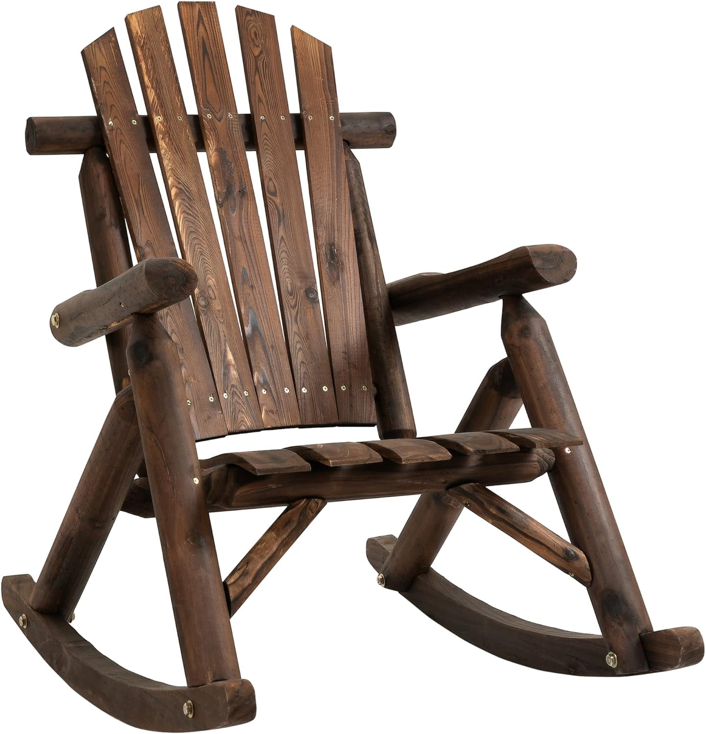 Outdoor Wooden Rocking Chair, Single-Person Adirondack Rocking Patio ...