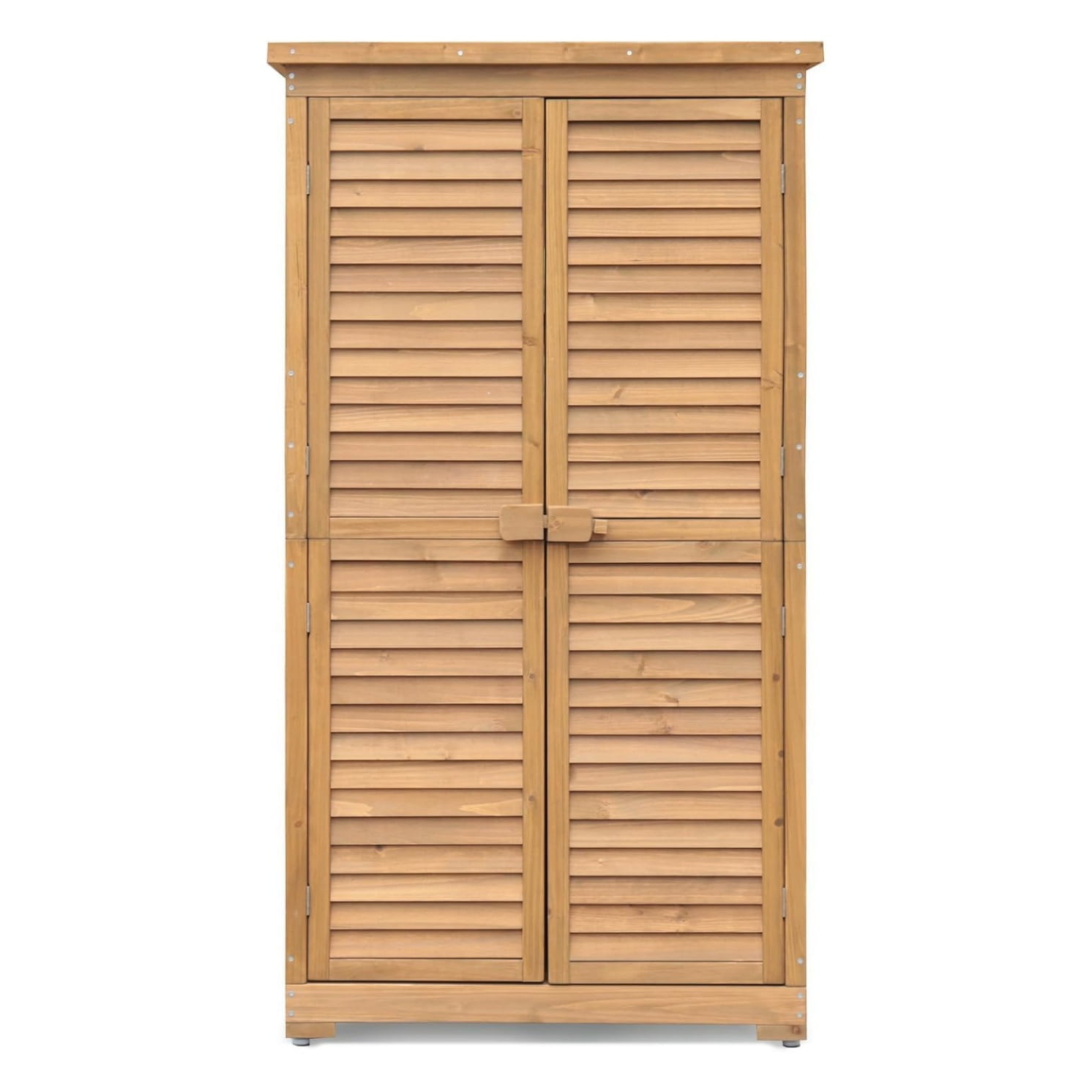 Outdoor Wooden Storage Shed, Outside Storage Cabinet Weather Proof with ...