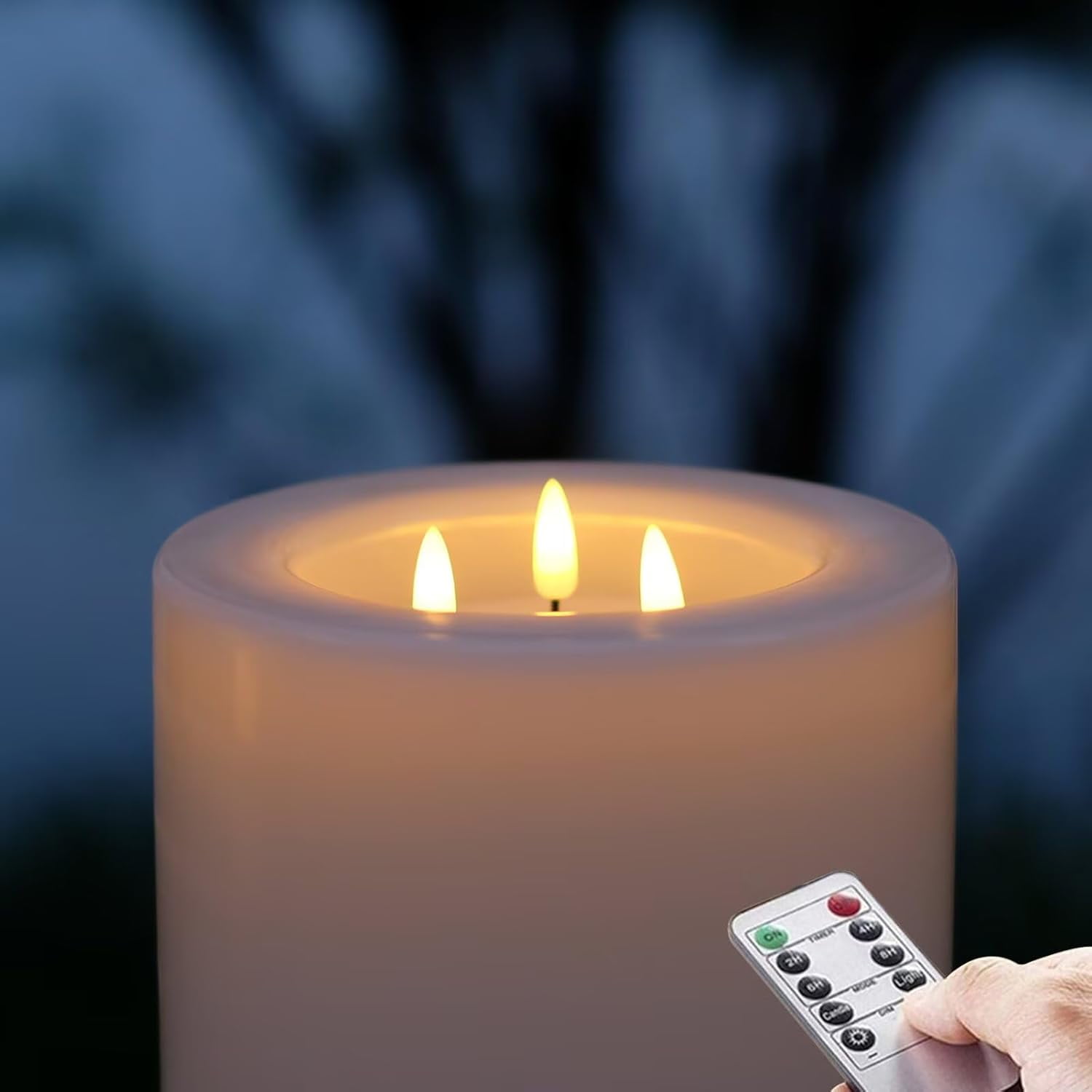 Outdoor XL 6.45" x 11" Large Flameless Candles with Remote .Rainproof ...