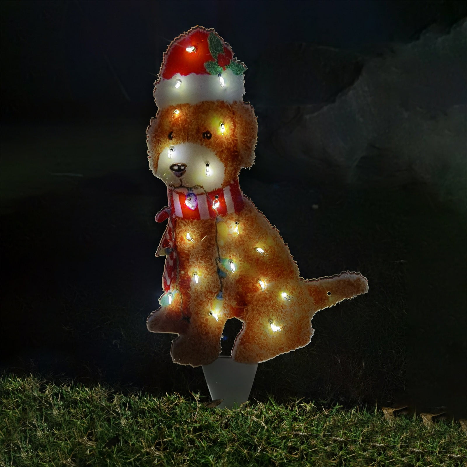 Hxoliqit Outdoor Christmas Decoration, LED Light Dog, Acrylic, 36x16 cm ...