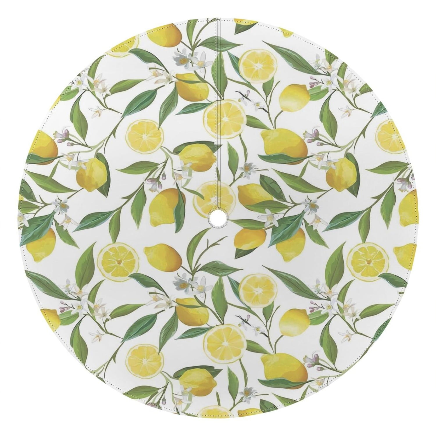 Outdoor Yellow Lemon Tablecloth with Umbrella Hole and Zipper,Round ...