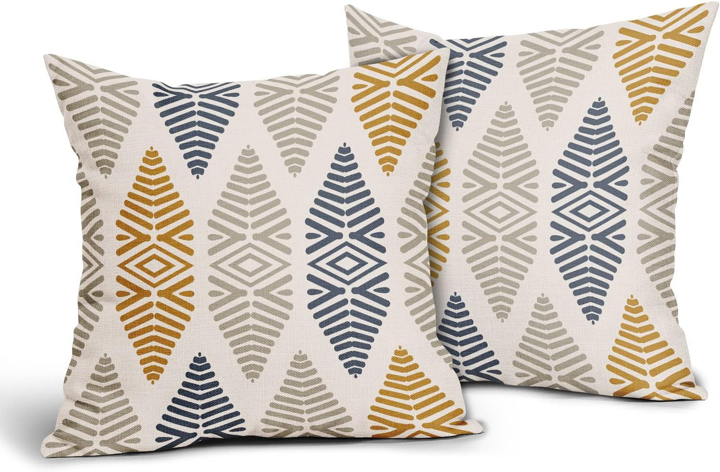 Outdoor Yellow Throw Pillow Covers 18x18 Inch Spring Summer Gray Blue ...