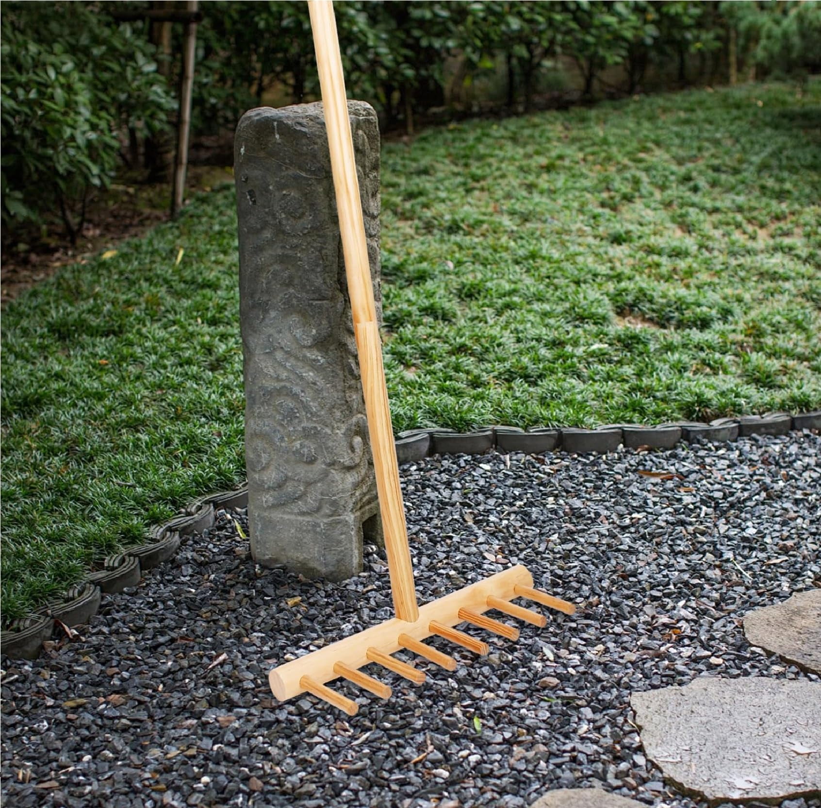 Outdoor Zen Garden Rake, Full Size 48" Large Japanese Nature Wood Zen ...