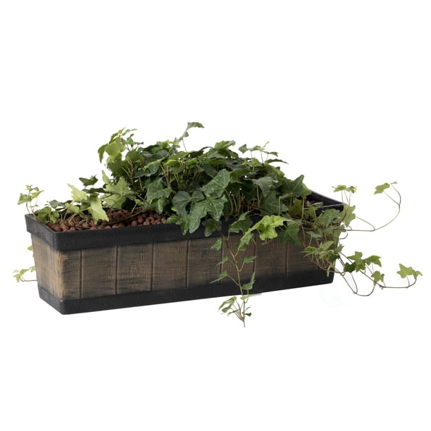 Outdoor and Indoor Rectangle Trough Plastic Planter Box, Vegetables or ...