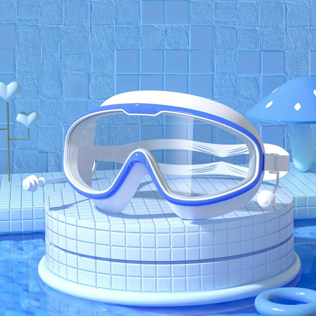 Outdoor boys' swimming goggles, large frame, girls' swimming goggles ...