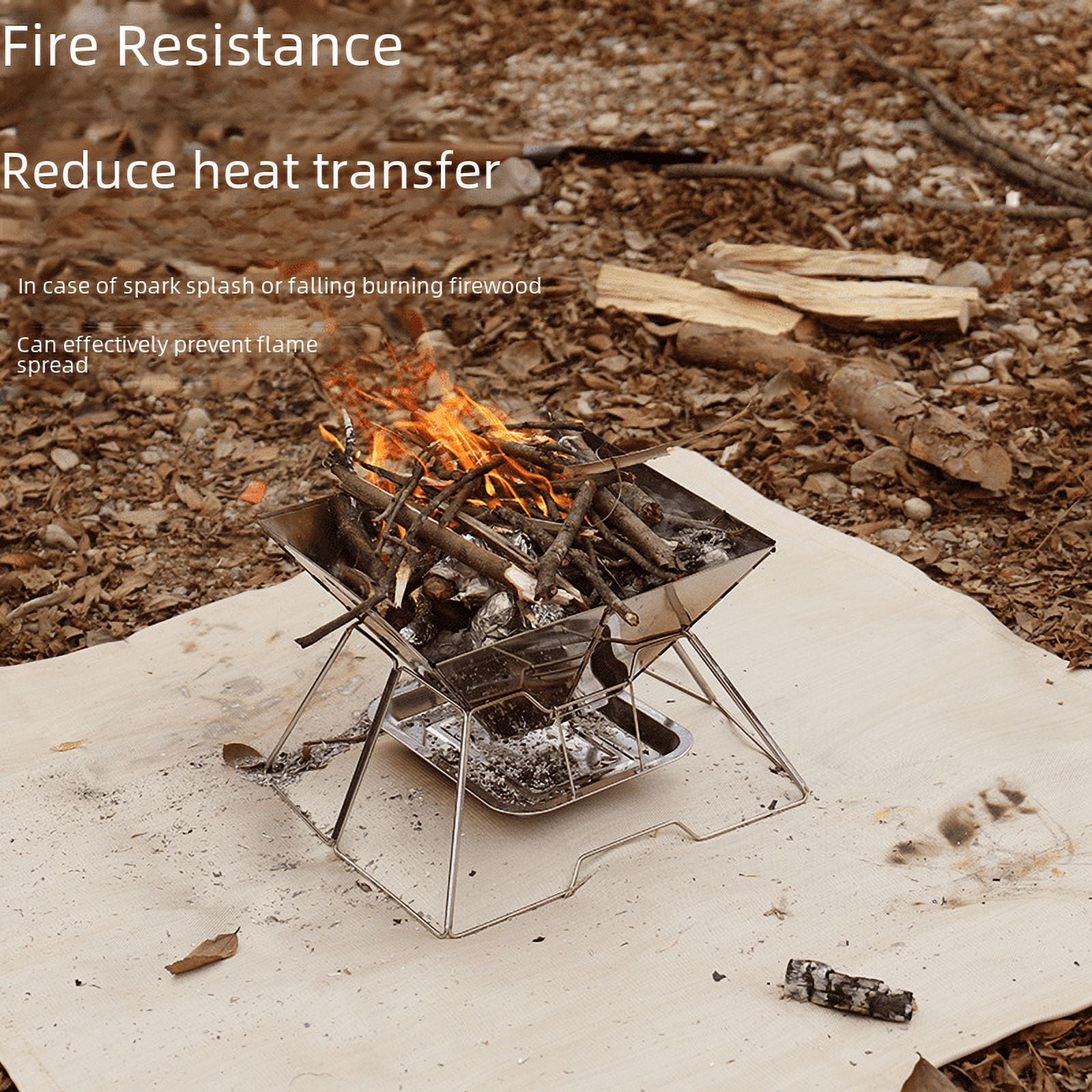 Outdoor camping fireproof cloth picnic barbecue insulation pad flame ...