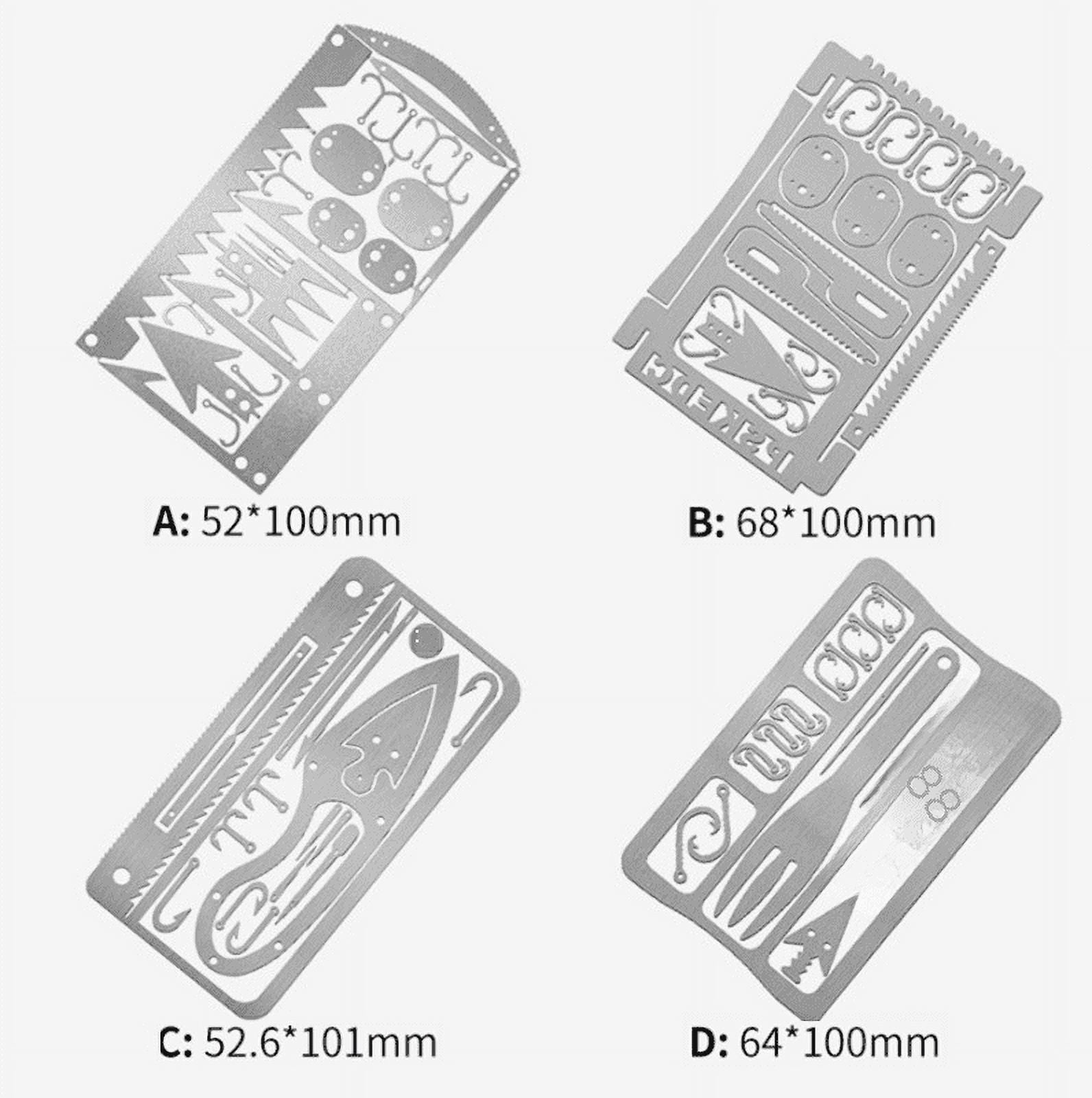 Outdoor camping multi-function hook card outdoor tool card camping survival card fishing card ...