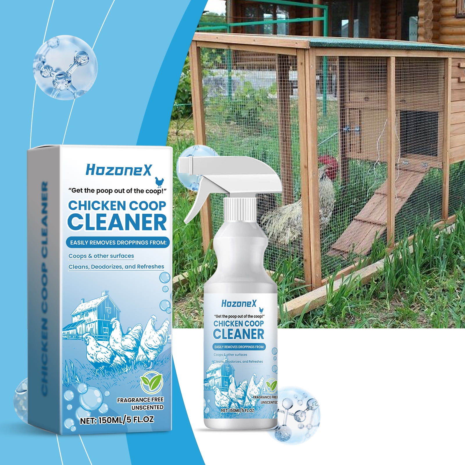 Outdoor chicken coop deodorant, chicken coop cleaner, mild and non ...