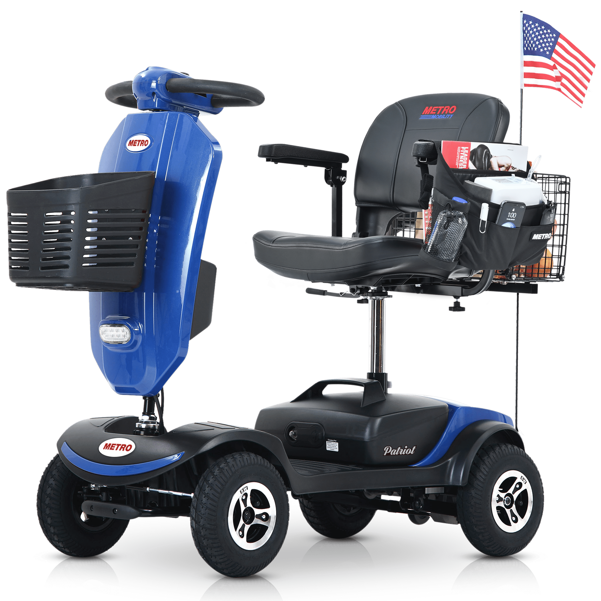 Leadzm Compact Mobility Scooter with Windshield, 300W Motor, Travel ...