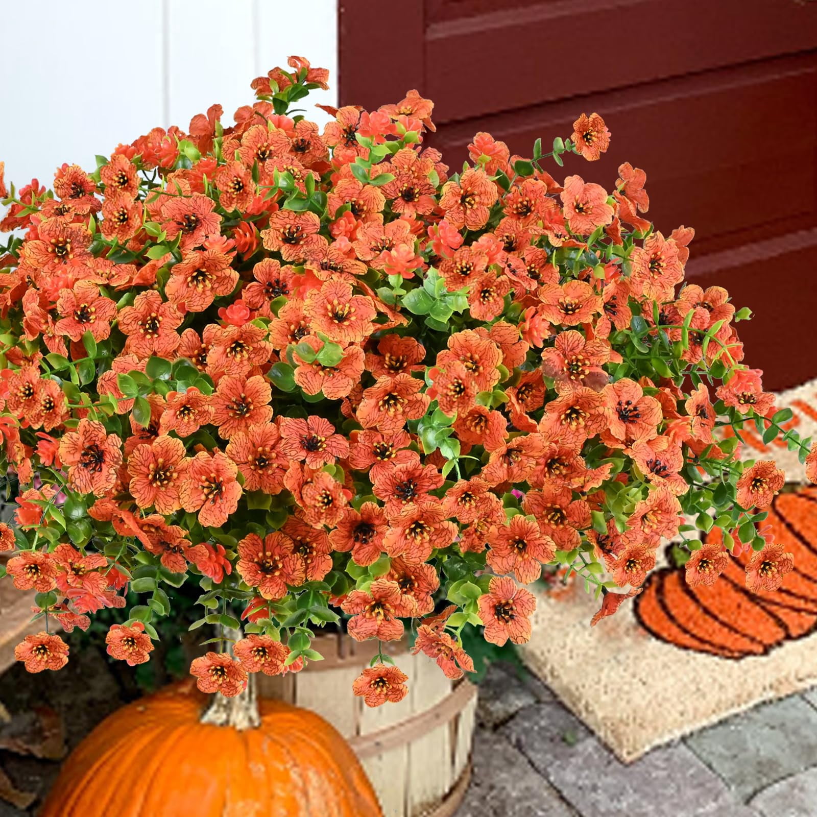 Outdoor fake flowers, UV resistant artificial silk plants, realistic ...