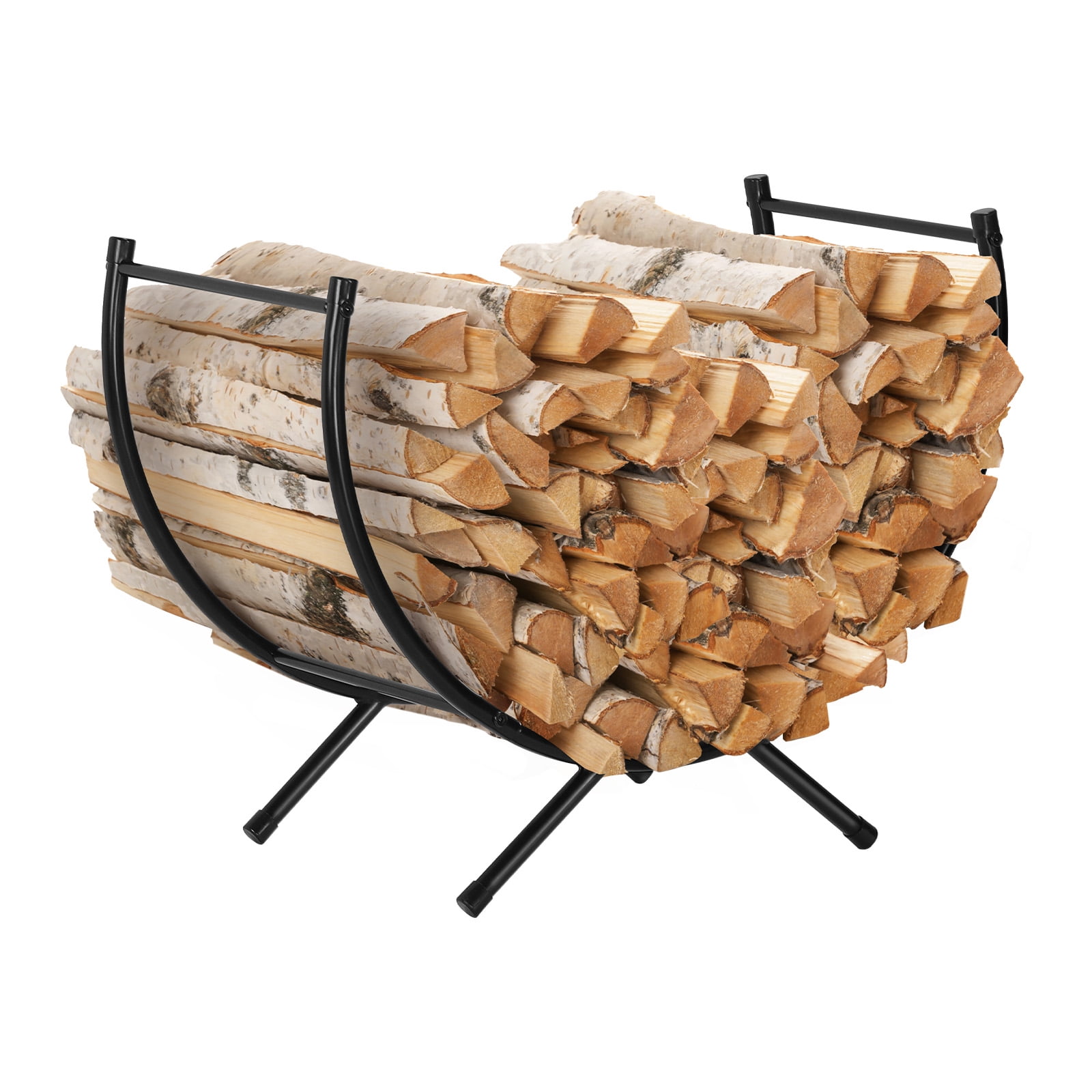 Outdoor and indoor firewood storage on firewood racks 24-inch curved ...