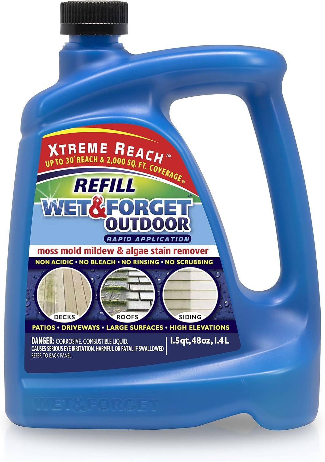 Outdoor multi-functional cleaner for removing moss, mold, moldy spots ...