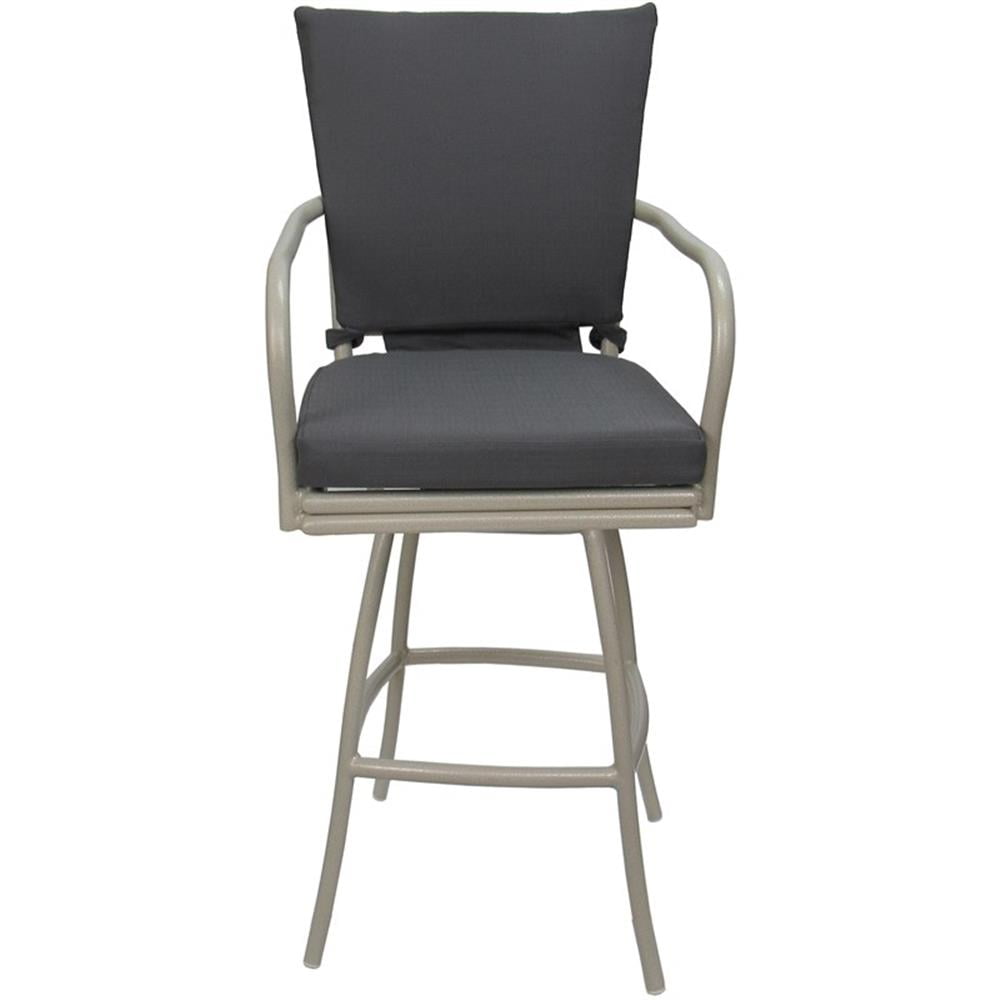 Outdoor or Indoor Counter 26" Bar Stool - Ofir - Dark Gray Linen ...