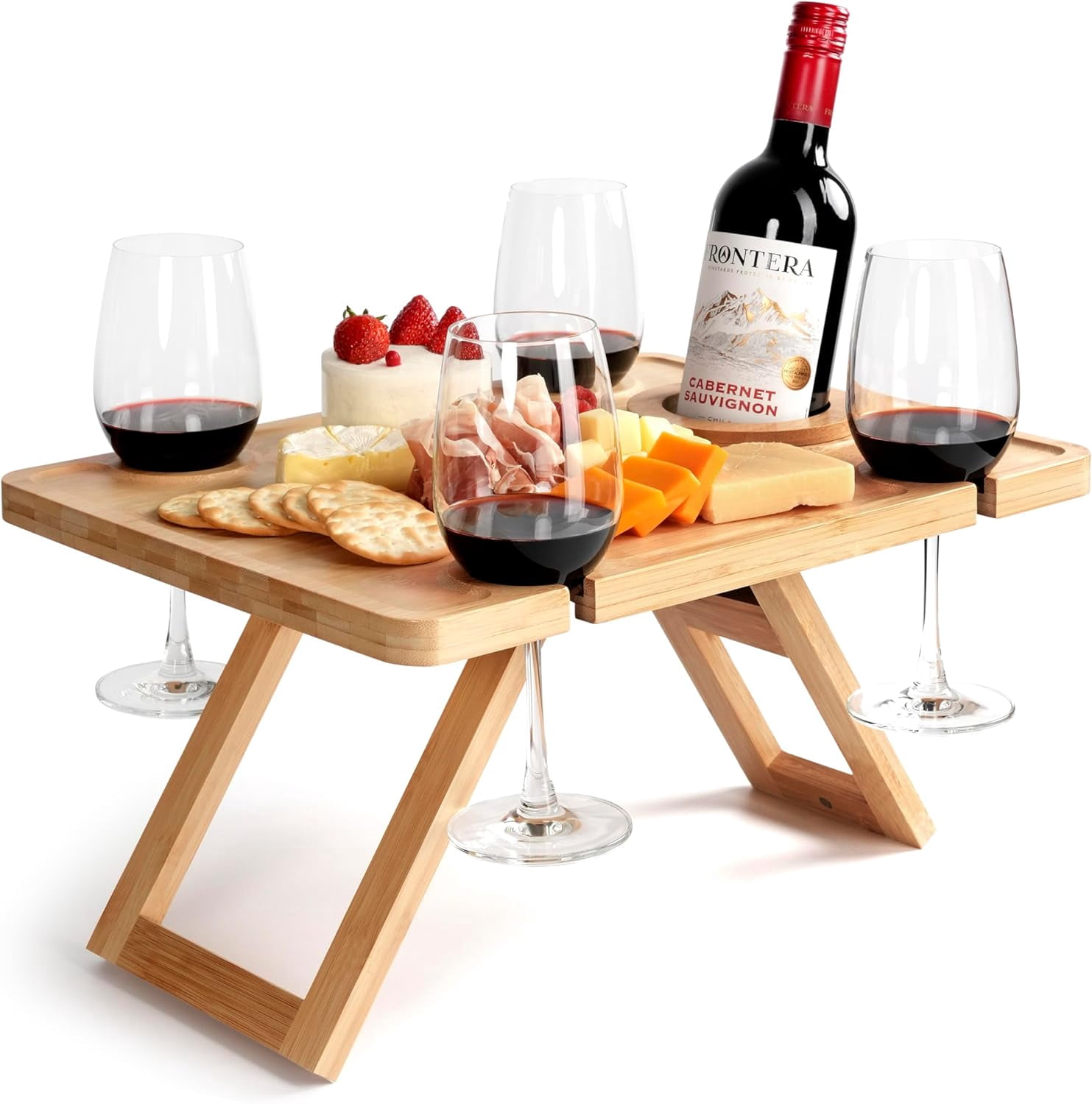 Outdoor picnic table, wooden folding picnic table with glass frame ...