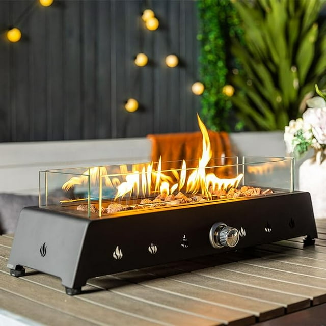 Outdoor portable 28 inch tabletop fire pit table, 40000 BTU propane ...