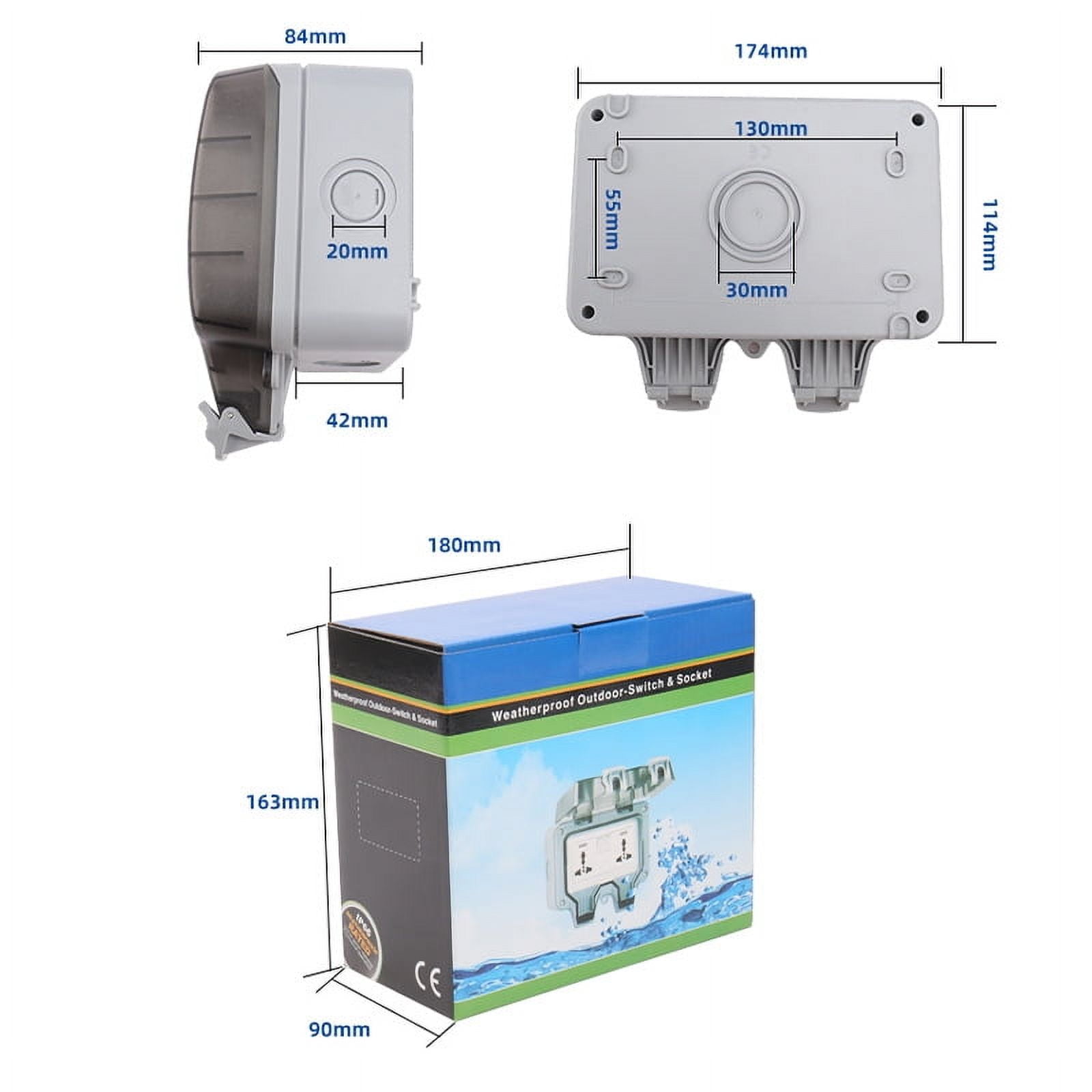 Outdoor power switch waterproof socket box two-open multi-functional ...