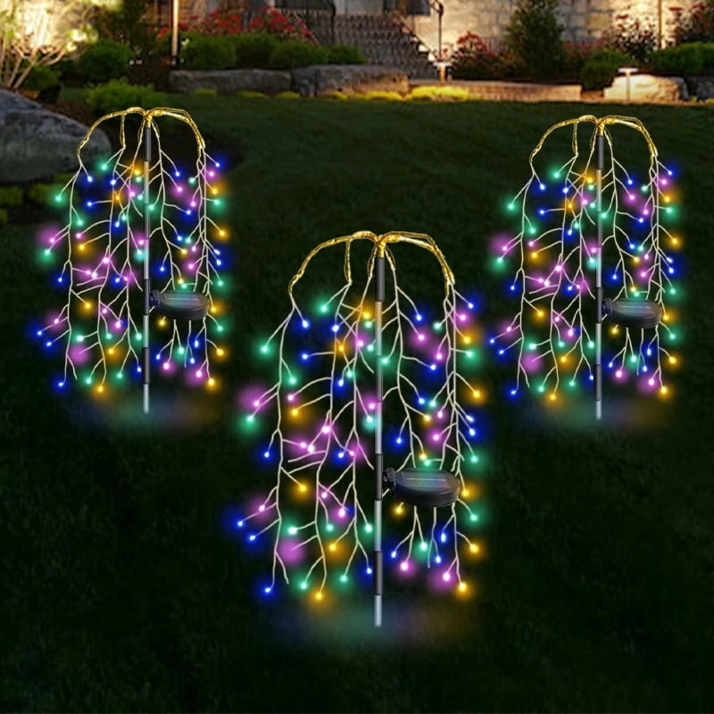 Outdoor waterproof solar fireworks light LED firecracker light garden ...