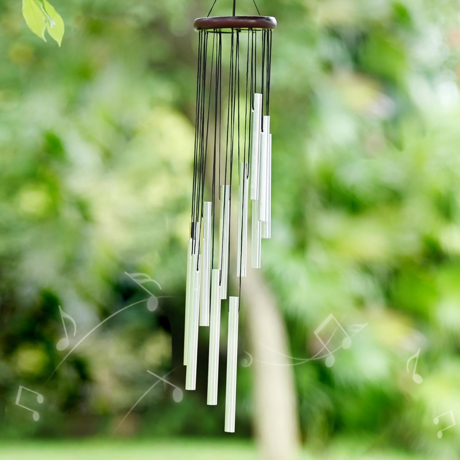 Outdoor wind chime with 12 aluminum tubes for garden, patio, balcony ...