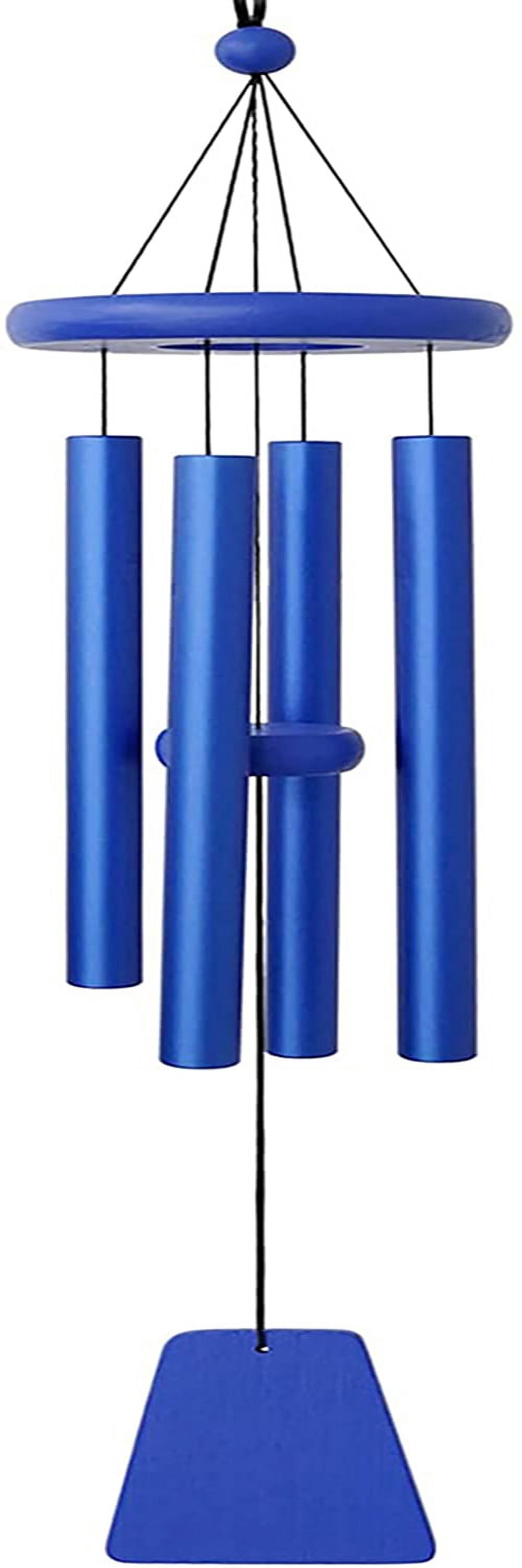 Outdoor wind chimes dark tone 24 inch 4 rust proof aluminum tube wooden ...