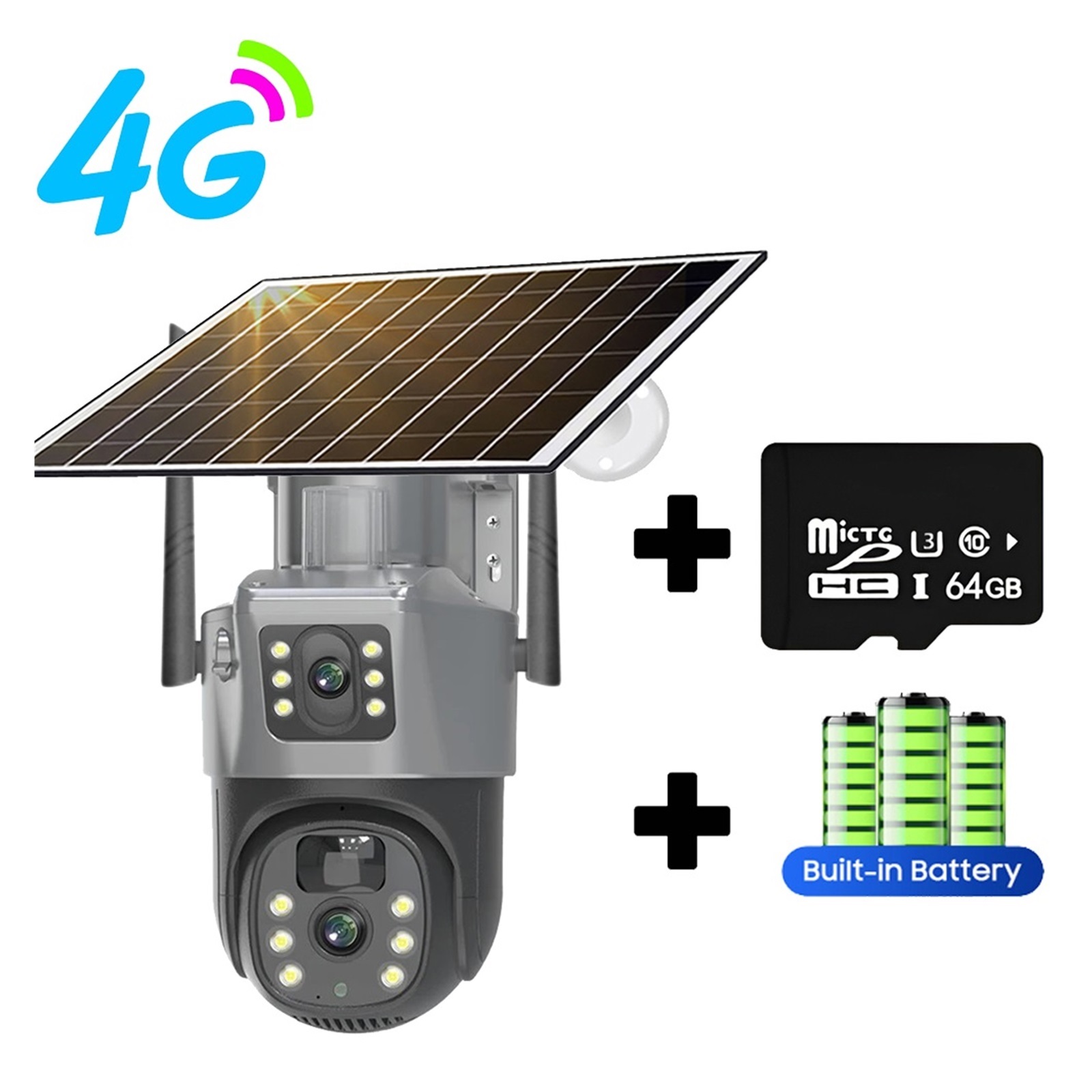 Outdoor wireless solar camera Solar Outdoor Security 4K 8MP 4G SIM Card ...