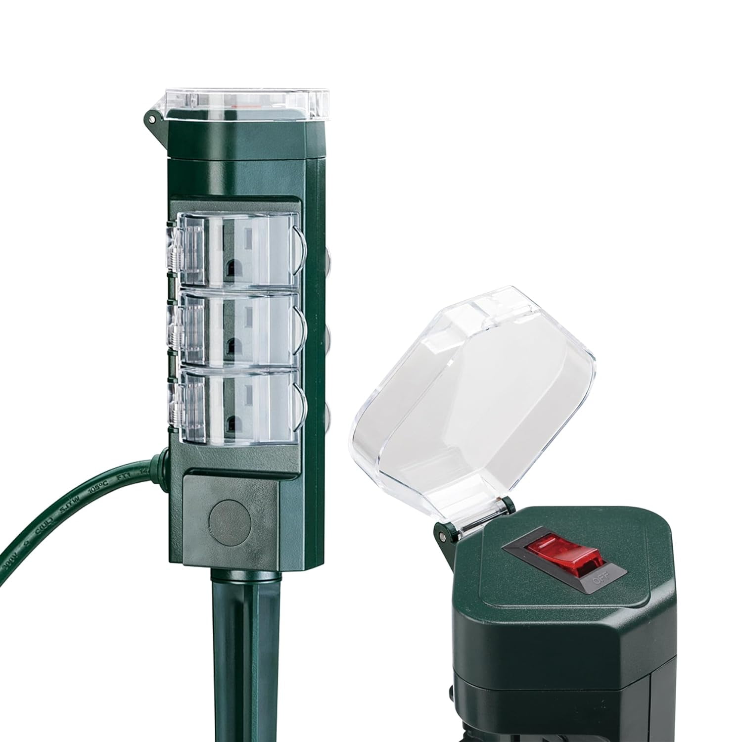 HBN Outdoor Power Strip Yard Stake with 6ft Extension Cord,Outside ...