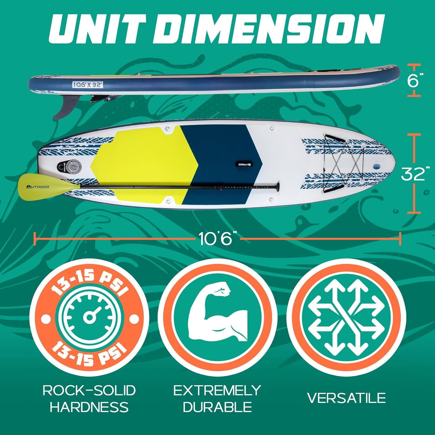 OutdoorCrusier Ultra-Portable Inflatable Stand-Up Paddle Board ...