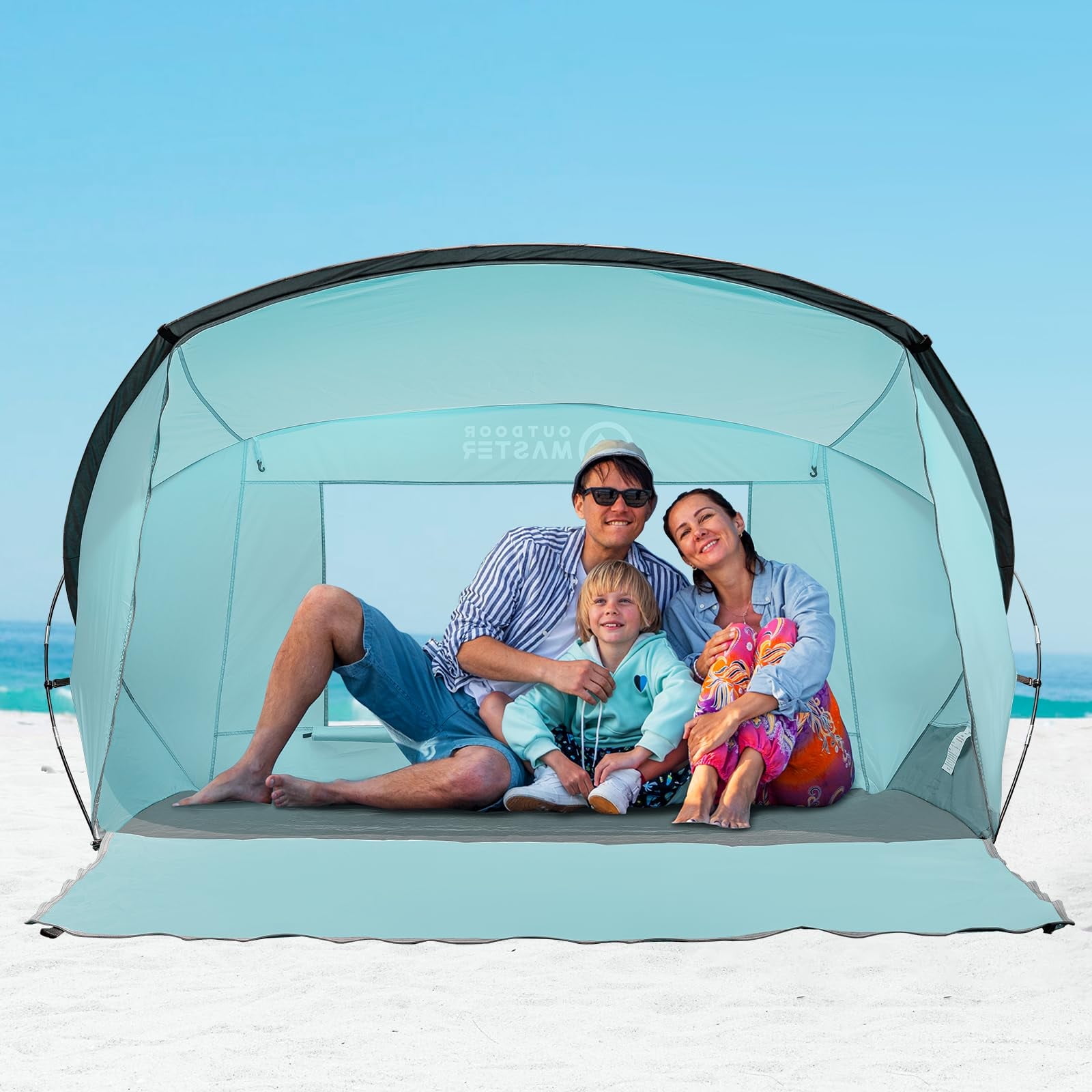 OutdoorMaster Beach Tent for 3-4 Person - Easy Setup and Portable Beach ...