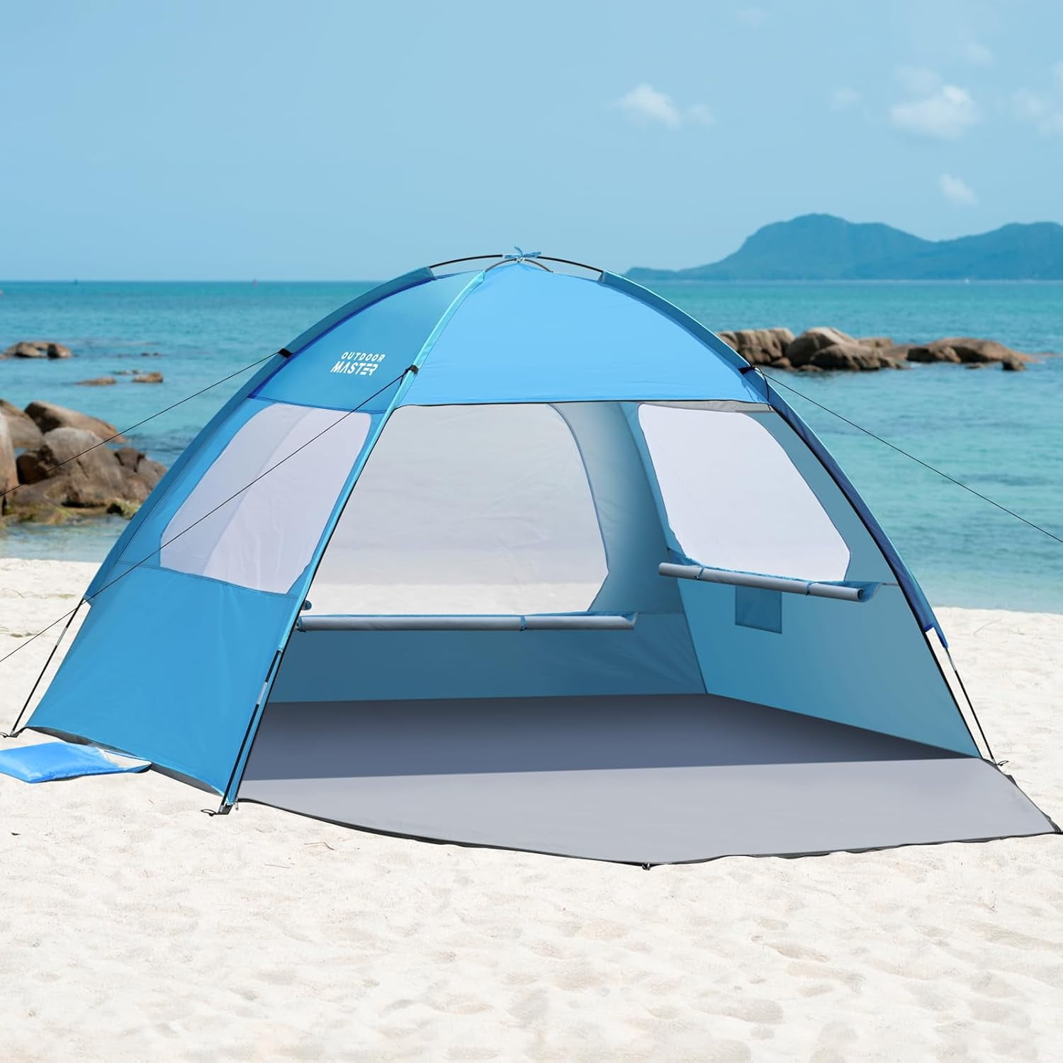 OutdoorMaster Beach Tent for 3/4 Person - Easy Setup Sun Shade Shelter ...