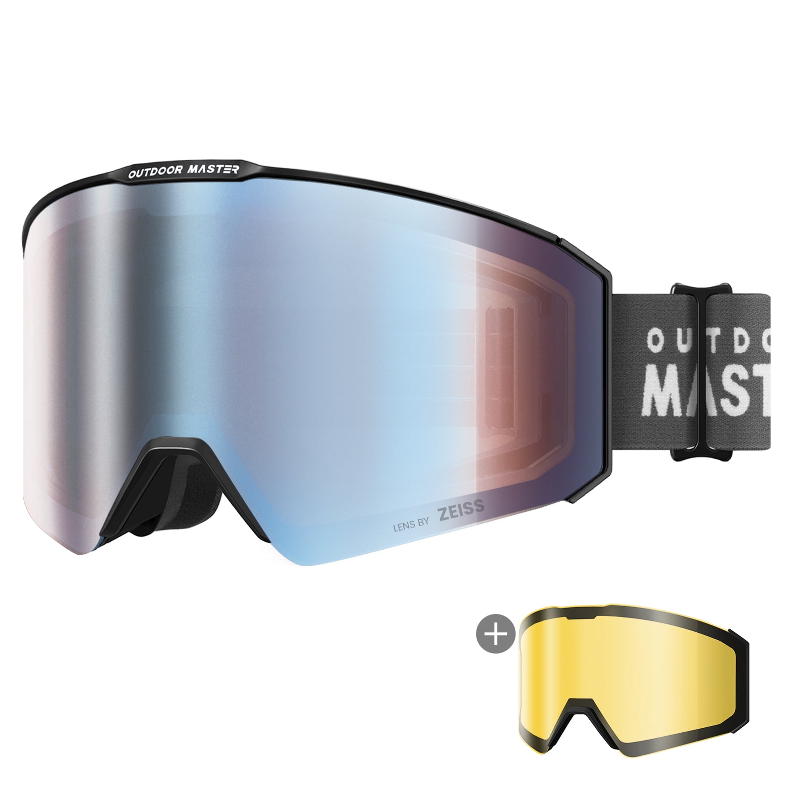 OutdoorMaster Falcon Ski Goggles Lens by ZEISS, OTG Snowboard Goggles ...