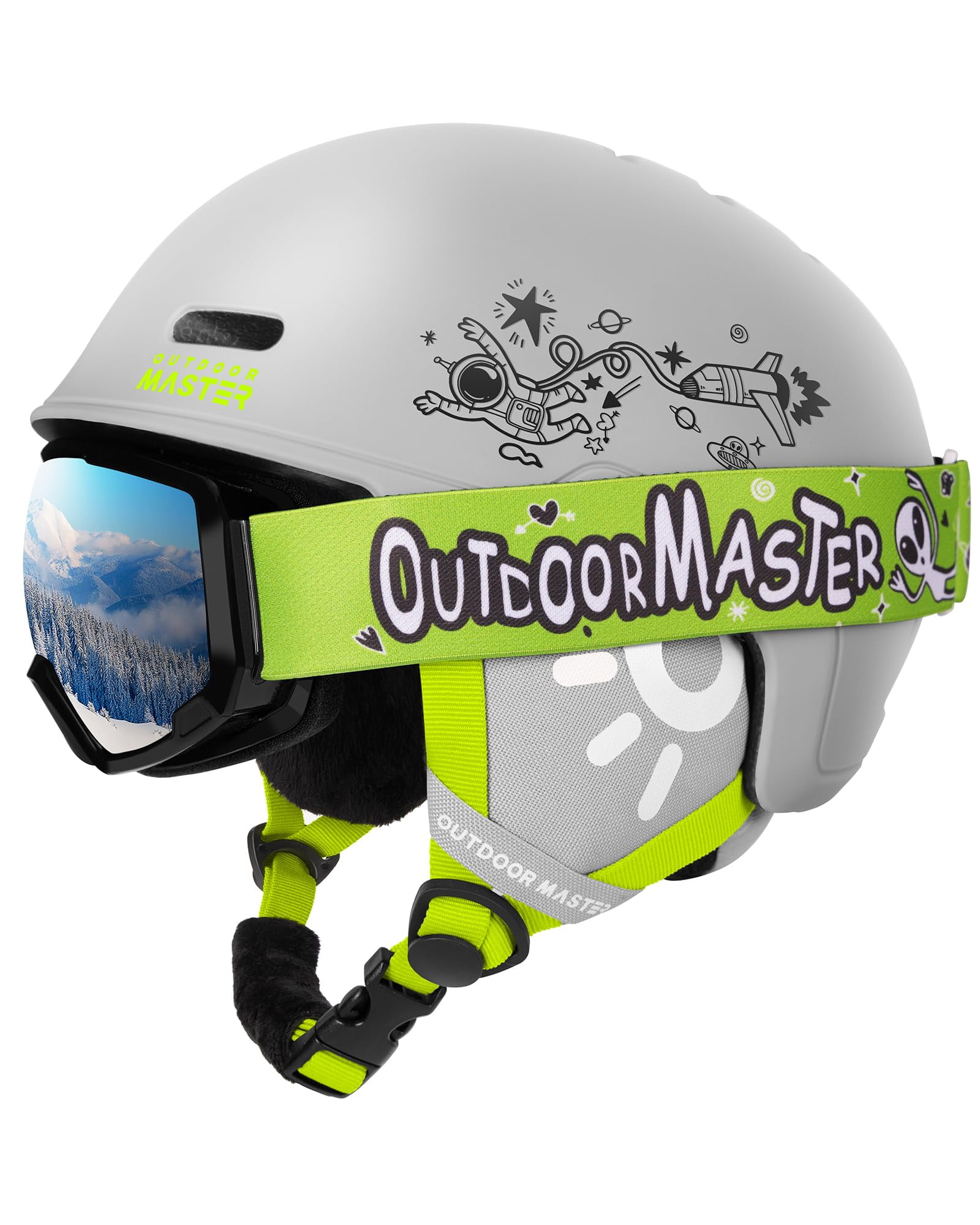 OutdoorMaster Kids Ski Helmet and Ski Goggles Set, Snowboard Helmet ...
