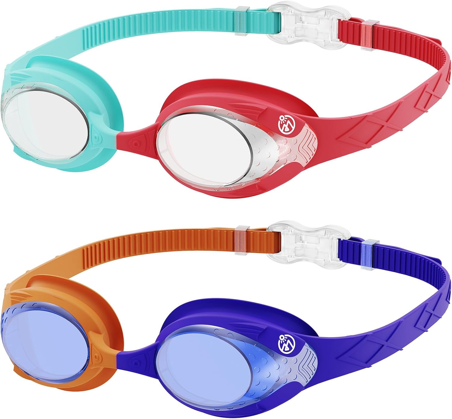 OutdoorMaster Kids Swim Goggles 2 Pack - Quick Adjustable Strap ...