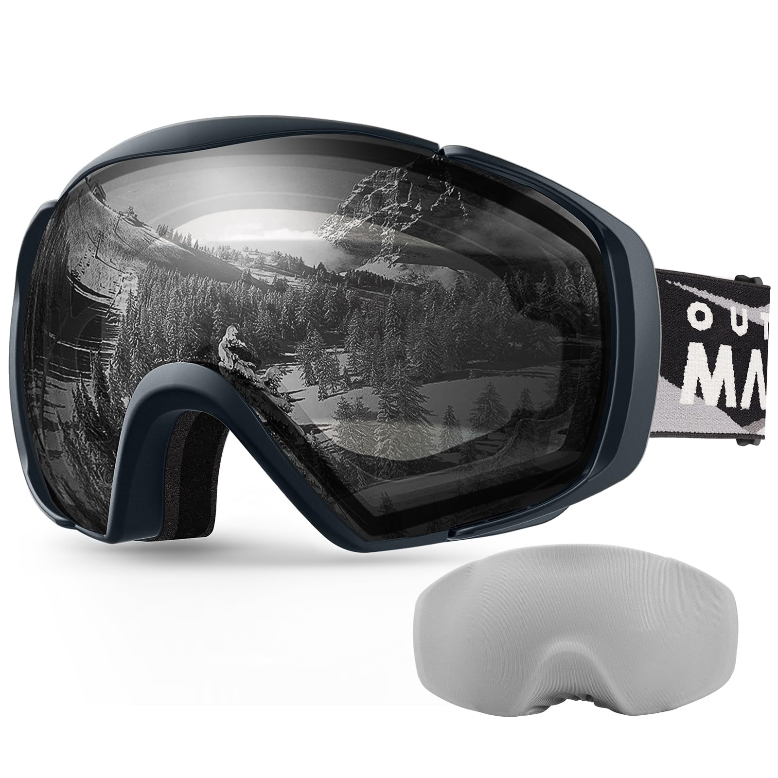 OutdoorMaster Ski Goggles with Cover Snowboard Snow Goggles OTG Anti ...