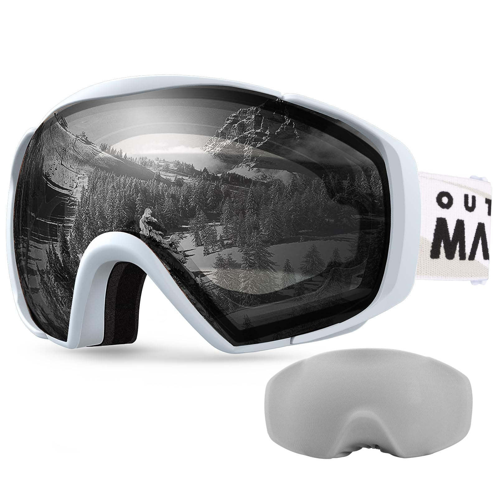 OutdoorMaster Ski Goggles with Cover Snowboard Snow Goggles OTG Anti ...