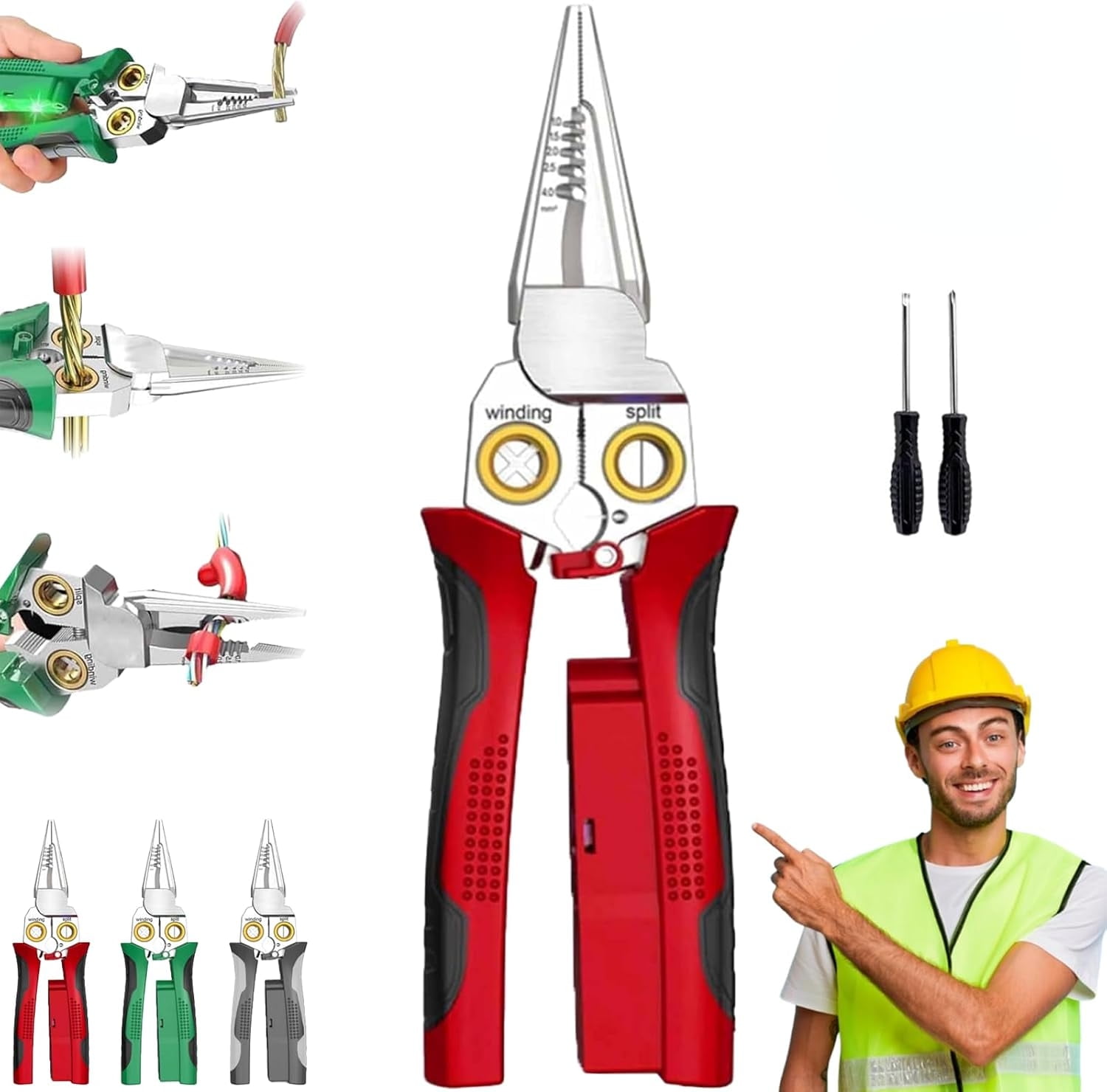 Outdoorfun 8 in 1 Wire Stripper Twister for Cutting and Pulling Wires ...