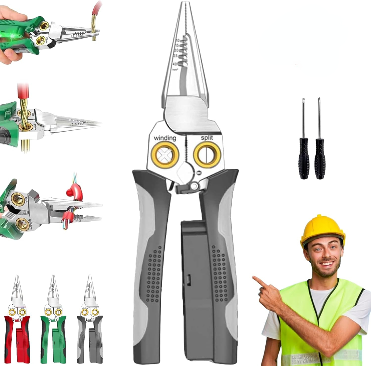 Outdoorfun 8 in 1 Wire Stripper Twister for Cutting and Pulling Wires ...