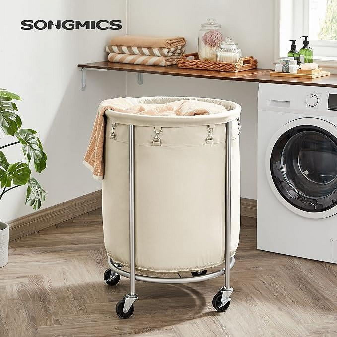 【Outdoorfun】SONGMICS HOME Laundry Basket with Wheels, Rolling Laundry ...