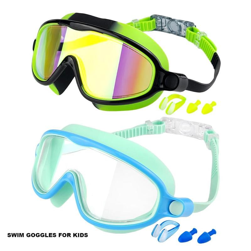 Outdoorfun Swim Goggles 2 Pack for Kids - Wide View, Anti-Fog, UV ...
