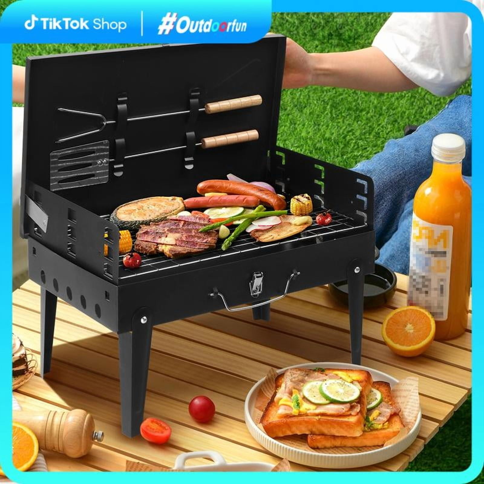 【Outdoorfun】Tiny Small Portable Charcoal Grill, 17x10x18 in. Outdoor ...