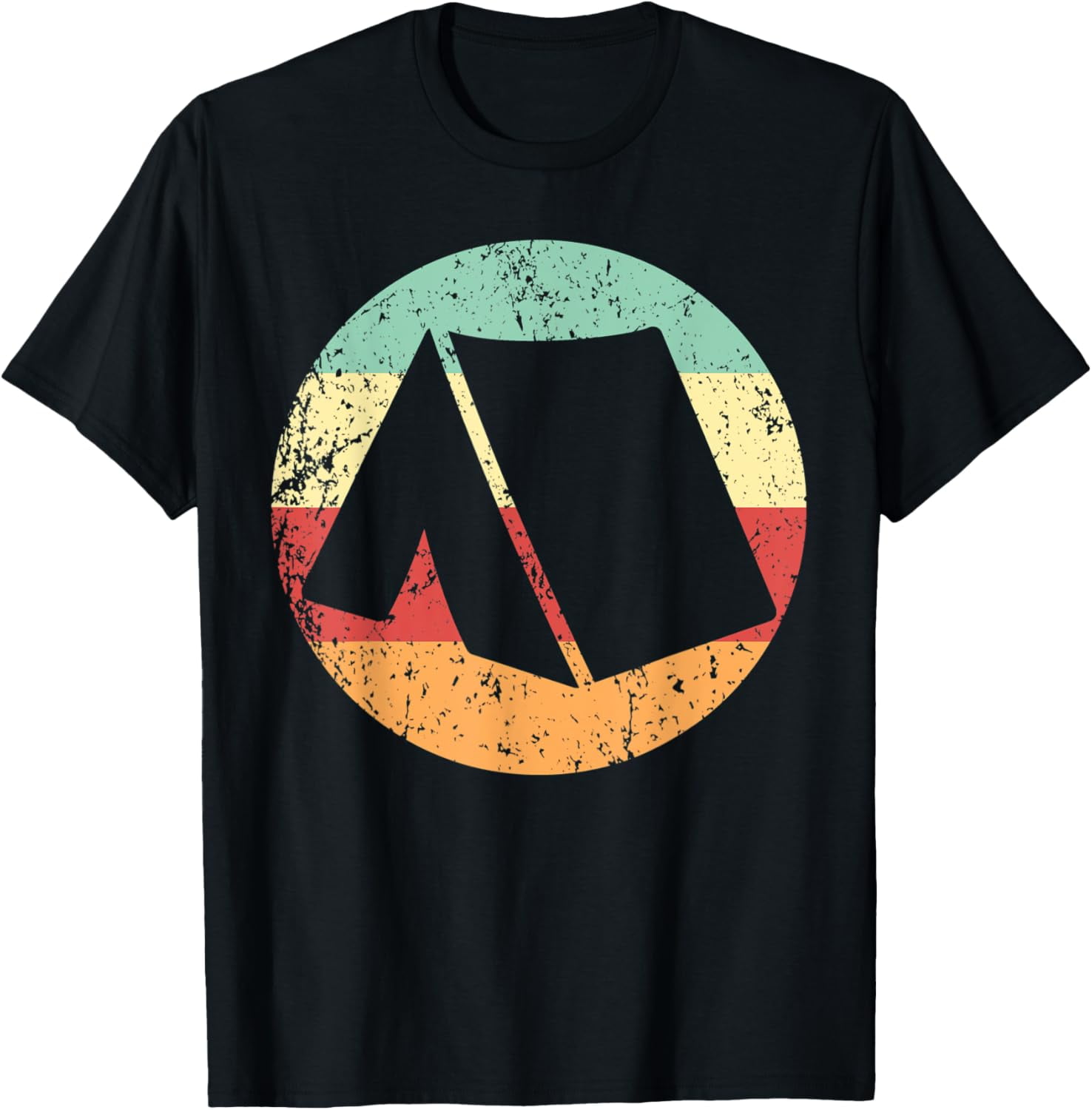 Outdoors Camping Tent Cool Retro 1970's Style Circle T-Shirt - Walmart.com