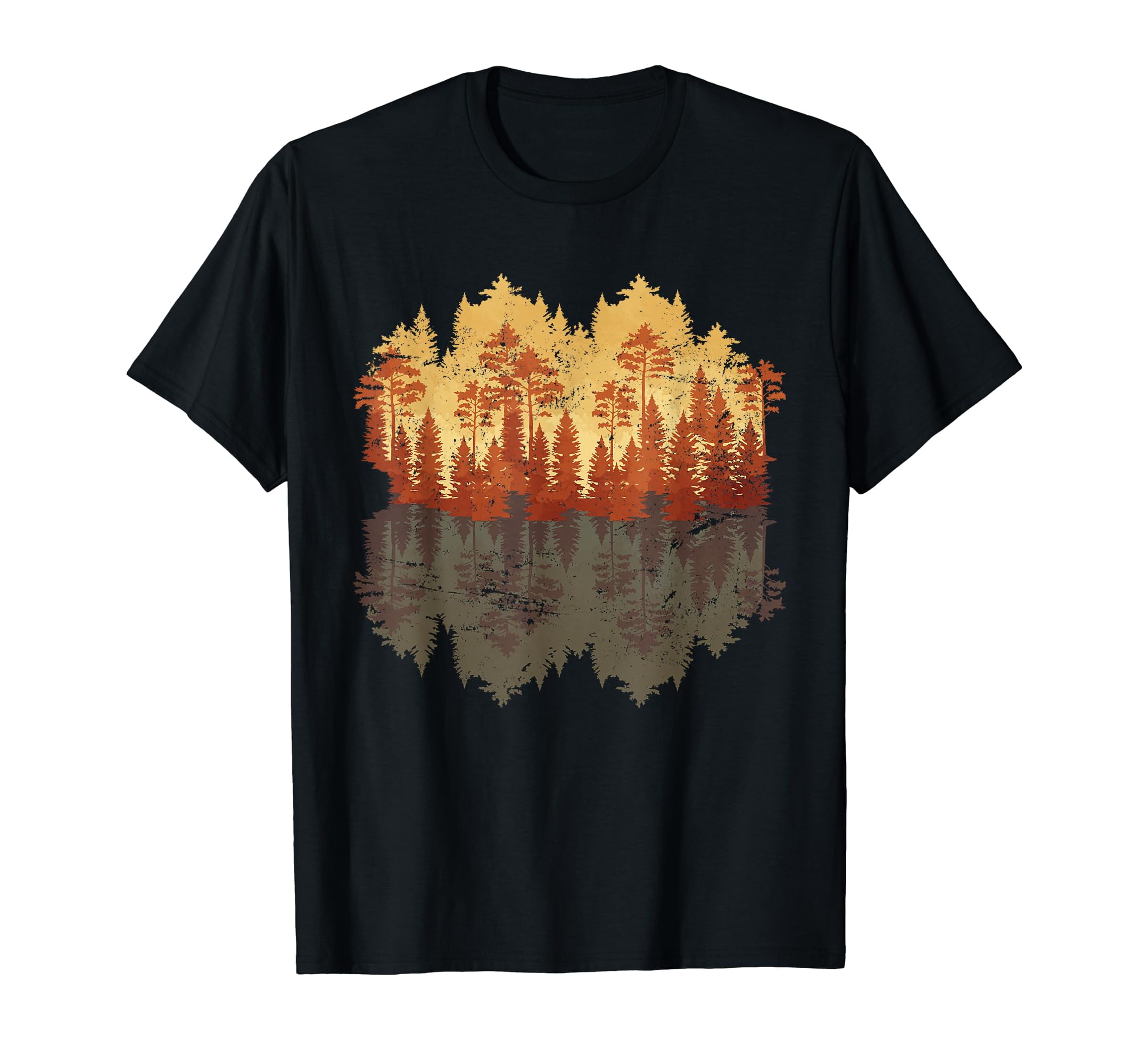 Outdoors Fall Wildlife Trees Reflection Nature Forest Black T-Shirt ...